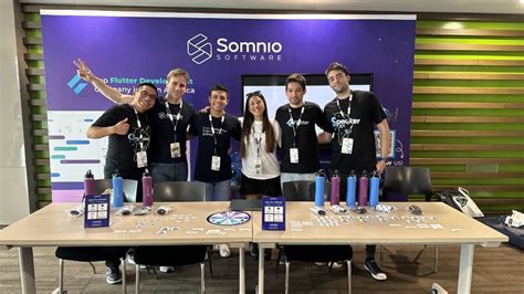 somnio software on linkedin flutter talks gde booth swag