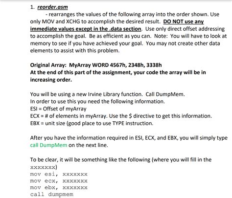 solved assembly language help please help create these