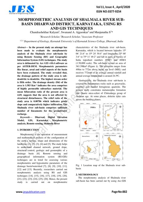 pdf morphometric analysis of shalmala river sub basin dharwad