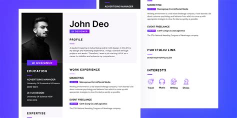 Cv Resume For Designers Figma