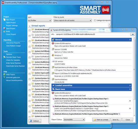 Downloading And Managing Error Reports Smartassembly 6 Product