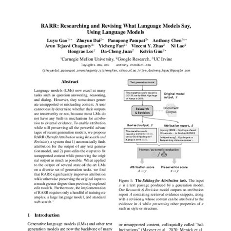 Rarr Researching And Revising What Language Models Say Using Language