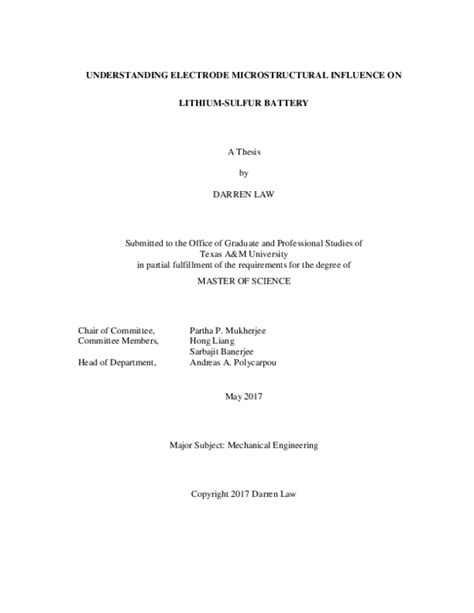 Pdf Understanding Electrode Microstructural Influence On Lithium Sulfur Battery