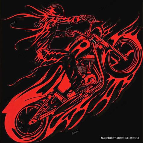 Ai创作图恶灵骑士摩托车 摩托车手绘 机车海报 炫酷摩托车骑手头像 手绘摩托车 无描边风格火 机车男机车手logo 摩托骷髅 机车插画 摩托车主视 摩托插画 酷炫机车 恶棍天使机车 赛博朋克