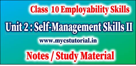 Class 10 Employability Skill Unit 3 ICT Skill II Study Material Notes PDF MyCSTutorial The