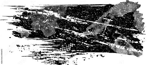 Distorted Grungy Shape Overlay Texture Vector Shape With A Halftone Dots Texture Distressed