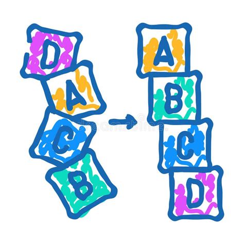 Sorting Algorithm Icon Doodle Illustration Stock Illustration