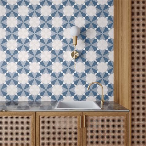 Rosetta Blue Patterned Tile Porcelain Superstore