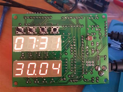 Atmega328p 7 Segment Clock With Custom Pcb V1