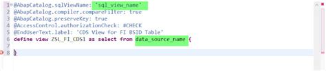 create a simple abap cds view in adt