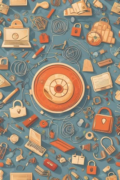 Premium Ai Image Flat Illustration Of Internet Security Seamless Pattern