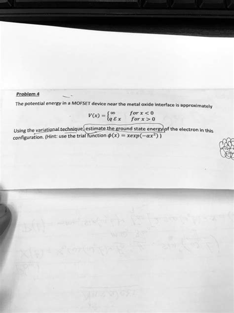 solved problem 4 for x 0 find the configuration hint use the trial