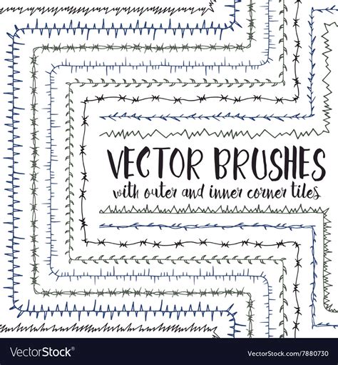 Brushes With Inner And Outer Corner Tiles Vector Image