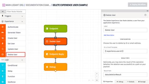 User Delete Node Losant Iot Platform Documentation