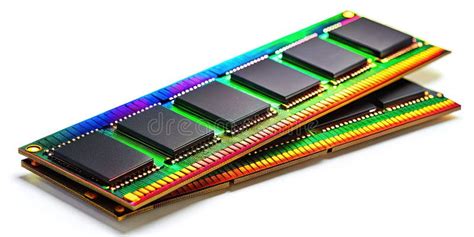 Closeup Night Photography Of Two Ddr Ram Sticks Isolated On White