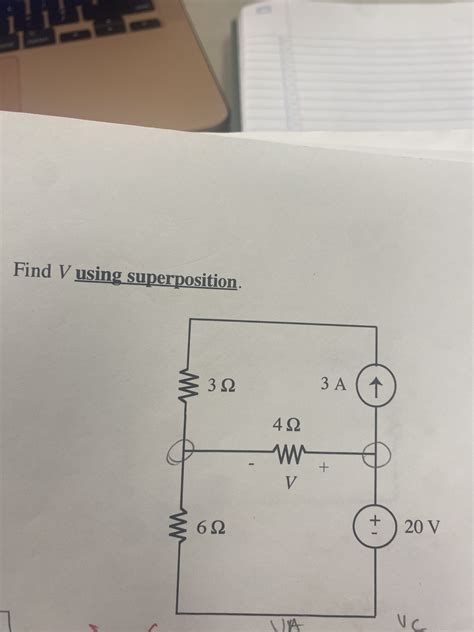 solved find v ﻿using superposition