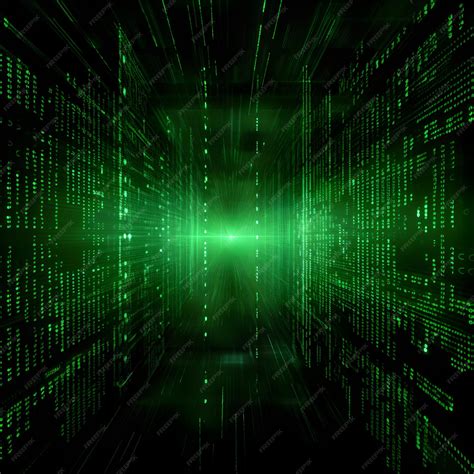 Premium Ai Image Green Digital Binary Data On Computer Screen