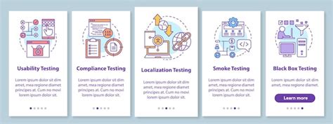 Premium Vector Non Functional Software Testing Onboarding Mobile App Page Screen With Linear