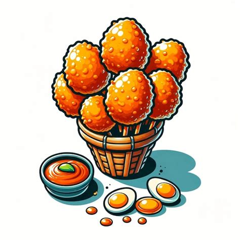 Premium Ai Image Kwek Kwek Illustration Of Typical Filipino Food