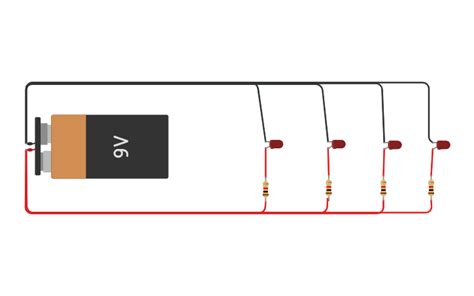 Circuit Design Parllel Led Tinkercad