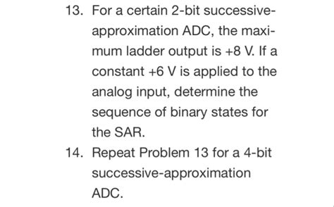 Solved For A Certain 2 Bit Successiveapproximation Adc The