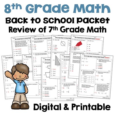 8th Grade Math 7th Grade Review Back To School Activities Etsy