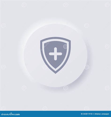 Shield Icon White Neumorphism Soft Ui Design Stock Vector Illustration Of Minimal Menu