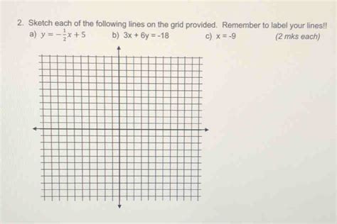 solved 2 sketch each of the following lines on the grid provided