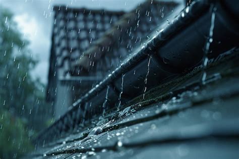 Premium Photo Rain Streaming Down From A Rooftop Gutter Octane