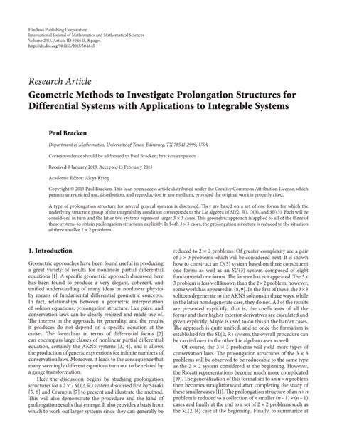 Pdf A Geometric Method To Investigate Prolongation Structures For