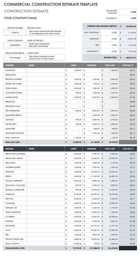 Work Estimate Template Word Toptemplatemyid