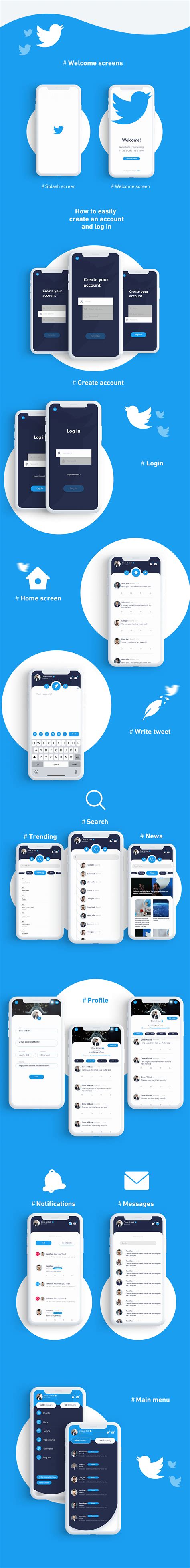 Twitter App Ui Ux Redesign Behance