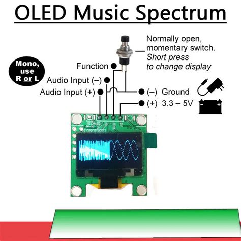 Mini 096 Oled Music Spectrum Display Analyzer Audio Atmosphere Light