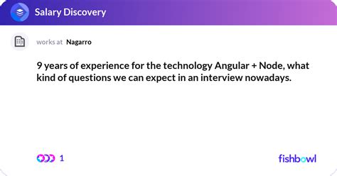 Years Of Experience For The Technology Angular Fishbowl