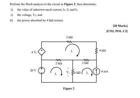 Solved Perform The Mesh Analysis To The Circuit In Figure Chegg