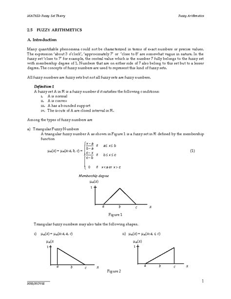 Chapter 25 Fuzzy Arithmetic 1 2 5 Fuzzy Arithmetics A
