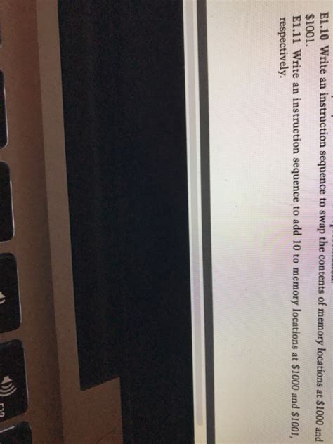 Solved E110 Write An Instruction Sequence To Swap The