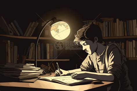 放学后写作业的学生插画图片下载 正版图片600079028 摄图网