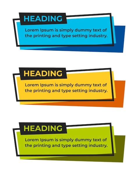 Premium Vector Geometric Shape Heading Text Box Banner Template Set