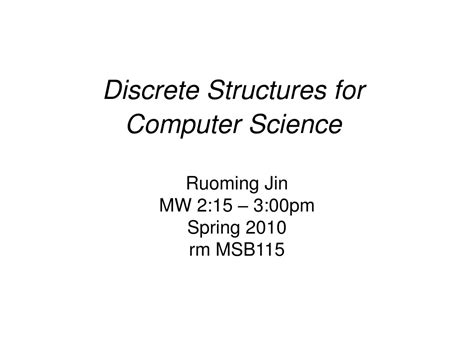 Ppt Discrete Structures For Computer Science Course Powerpoint Presentation Id9644010