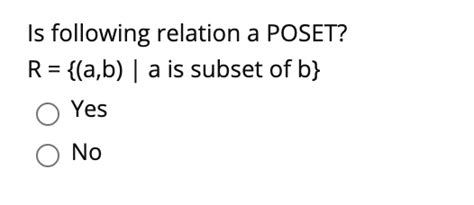 solved is following relation a poset r { a b a is