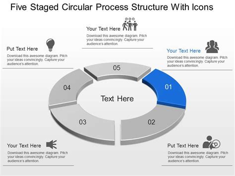 Lm Five Staged Circular Process Structure With Icons Powerpoint