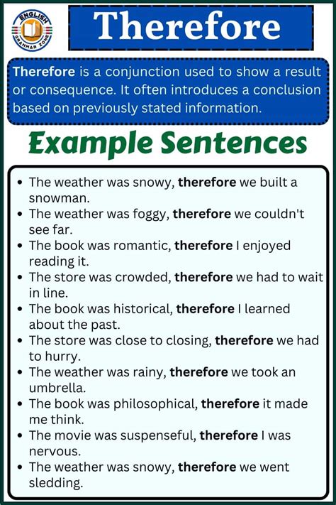 Using Therefore In A Sentence Examples 3 Ways To Use Subject Verb