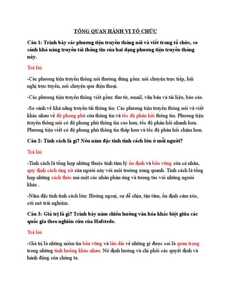 T NG Quan Hành Vi T CH C | PDF