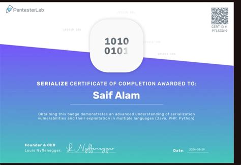 Saif Alam On Linkedin I Just Completed Serialize Badge From Pentesterlab