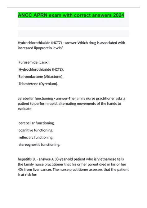 Ancc Aprn Exam With Correct Answers 2024 Ancc Stuvia Uk