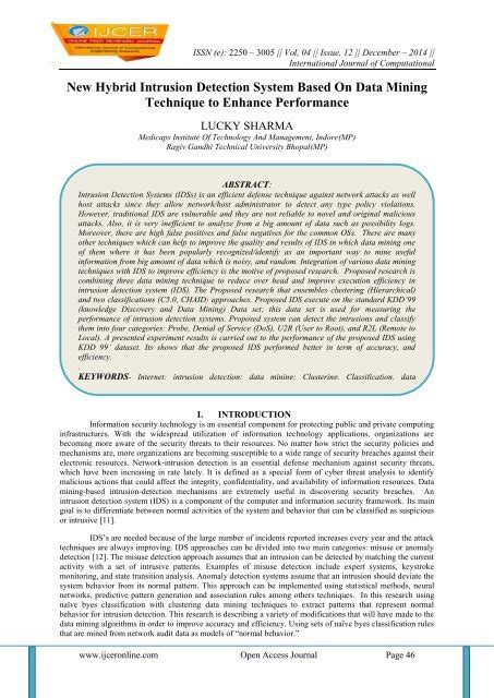 New Hybrid Intrusion Detection System Based On Data Mining Technique To