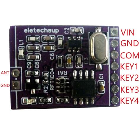 RFT1C04 Transmitter For RFR1A04 Receiver 4CH AES128 Encryption Codec Remote Control Module 433M