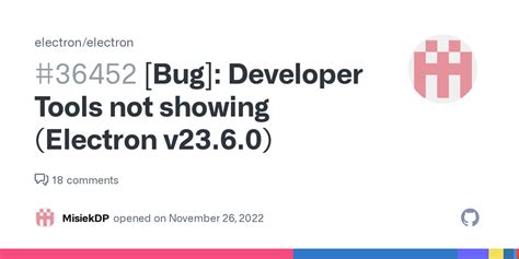 [bug] developer tools not showing electron v23 6 0 · issue 36452