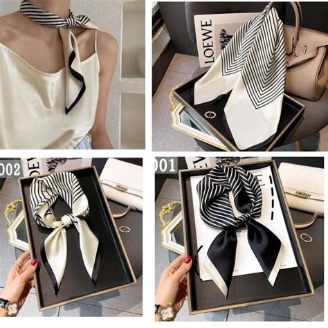 굿쇼핑몰 7070 포인트 쁘띠스카프 실크 줄무늬 방울 미니 사각 여성 남성